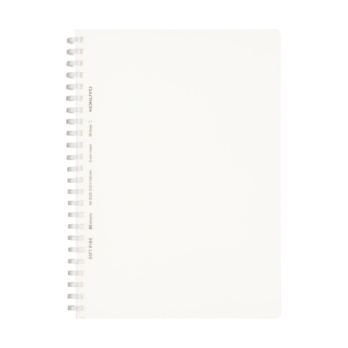 Kokuyo Soft Ring Notebook - Clear - Tear Off - 80 sheets - A5 - 6 mm L ...