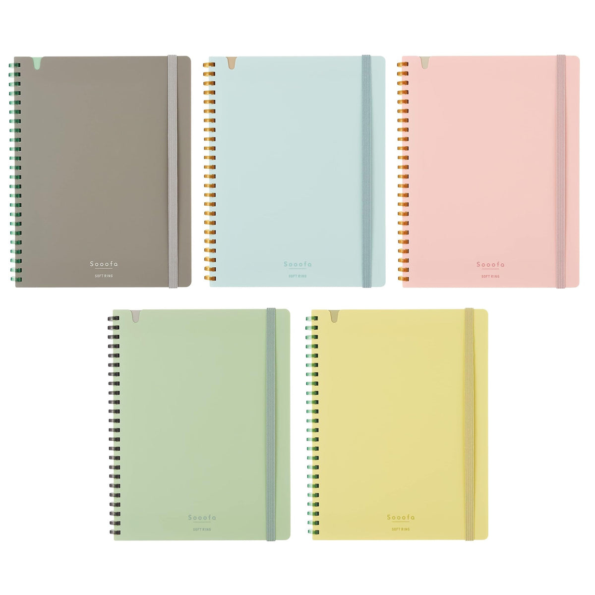 Kokuyo Sooofa Soft Ring Notebook - 4 mm grid - 80 Sheets - Wide A5 – IRO