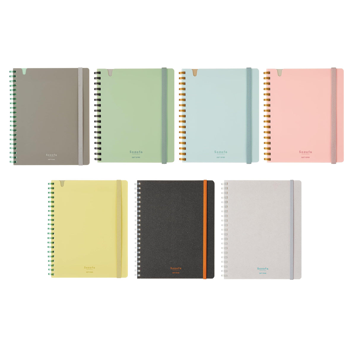 Kokuyo Sooofa Soft Ring Notebook - 4 mm grid - 80 Sheets - Wide B6 – IRO
